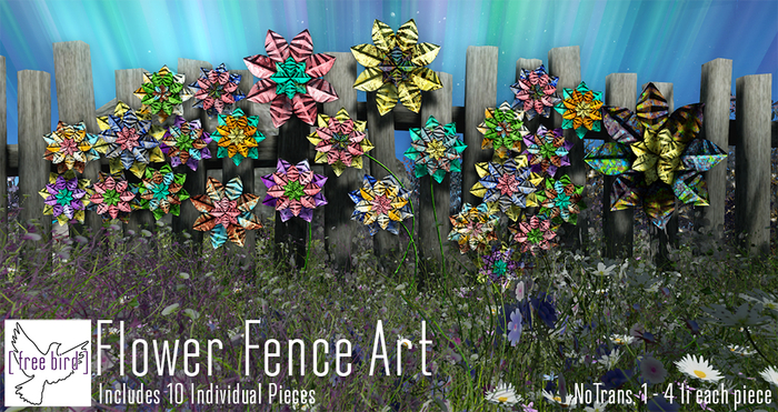 Second Life Marketplace - [ free bird ] Flower Fence Art